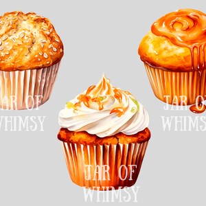 Watercolour Muffin Clipart Delicious Cupcake Bakery Treat PNG Digital ...