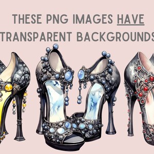 Watercolour Gothic Heels Clipart Halloween Fantasy PNG Digital Image ...