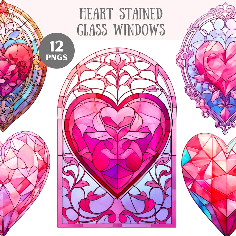 Heart Stained Glass - Etsy