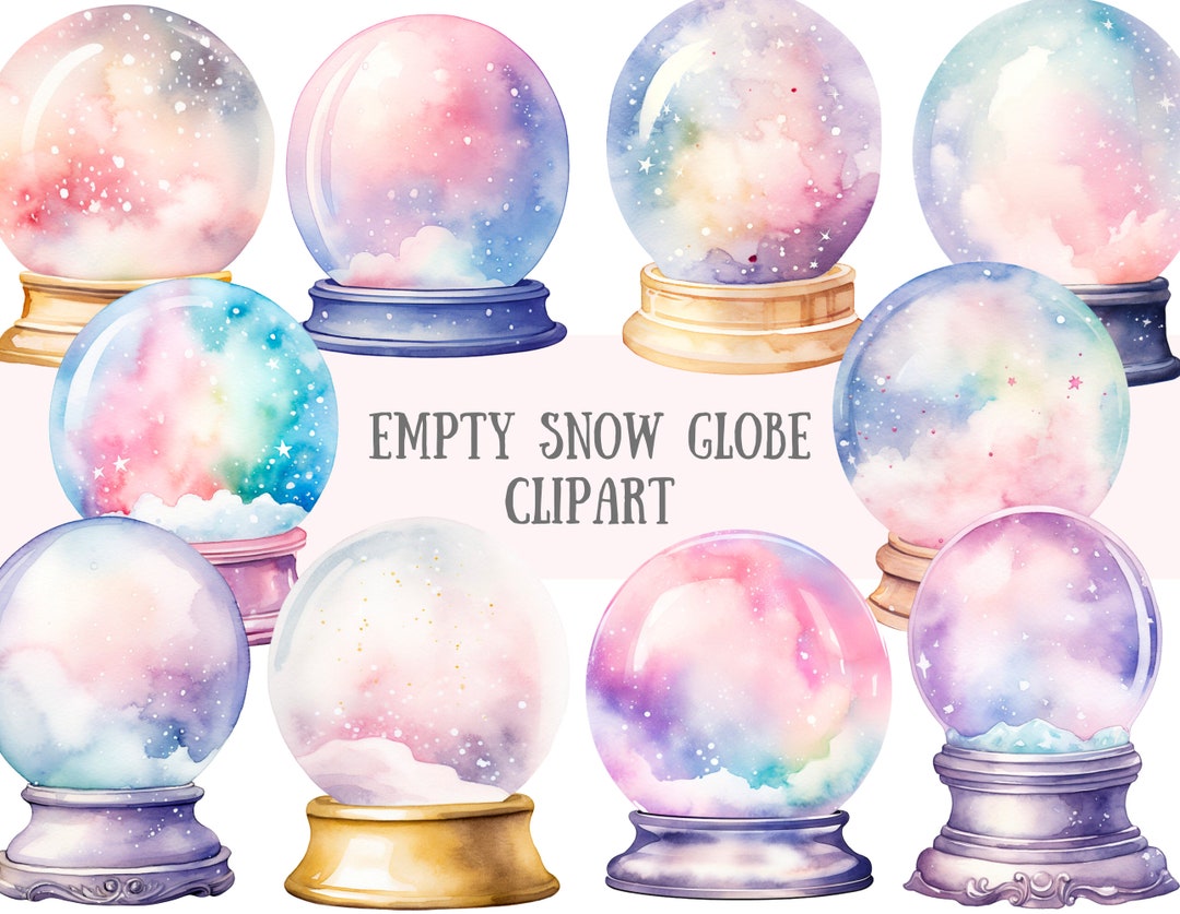 Watercolour Empty Snow Globe Clipart Crystal Ball PNG Digital Image ...