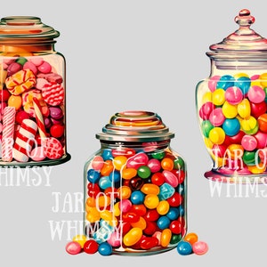 Watercolour Vintage Candy Jar Clipart Retro Lolly Jar PNG Digital Image ...