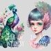 Watercolour Peacock Princess Clipart Peacock Fantasy PNG Digital Image ...