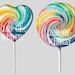 Watercolour Rainbow Candy Clipart Lollipop PNG Digital Image Downloads ...