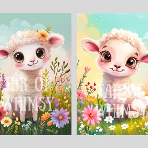 Watercolour Spring Lamb Clipart Easter Baby Sheep JPG Digital Image ...
