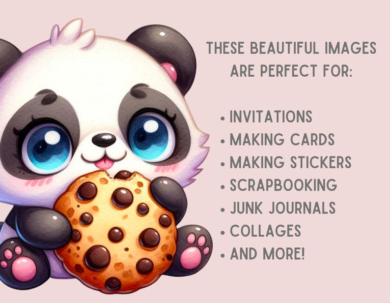 Watercolour Cookie Animal Clipart Cute Chocolate Chip Cookie PNG ...