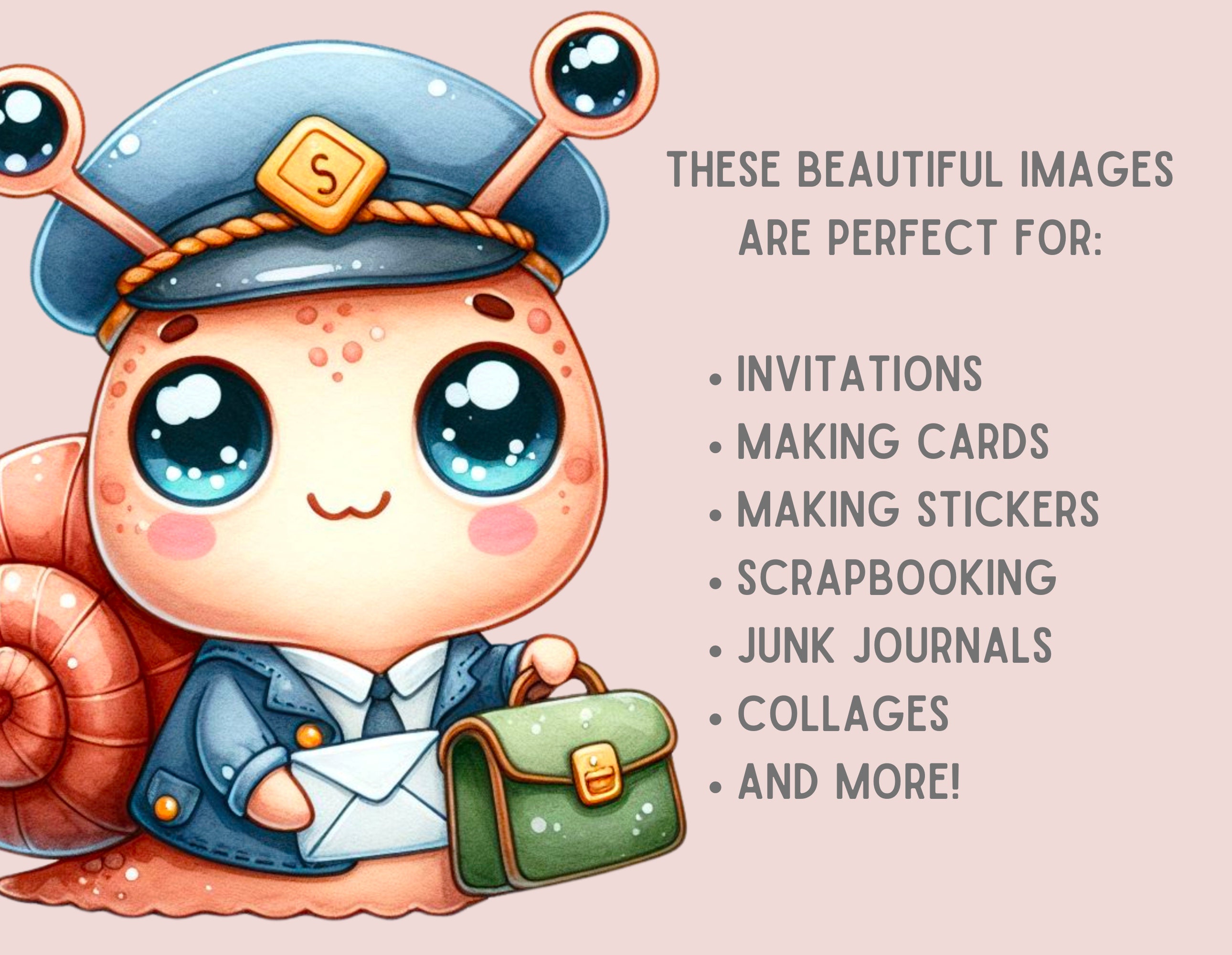 Watercolour Post Office Animal Clipart Happy Mail Animal PNG Digital ...