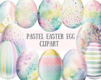 Watercolour Pastel Easter Clipart Easter Bunnies PNG Digital Image ...