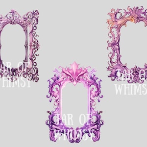 Watercolour Purple Ornate Frame Clipart Baroque Frames PNG Digital ...