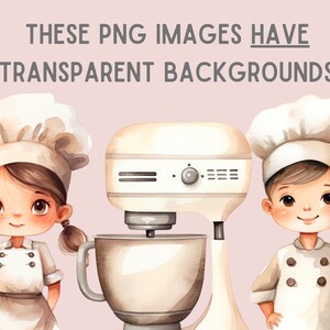 Watercolour Cute Baker Clipart Kawaii Cupcake Bakery PNG Digital Image ...