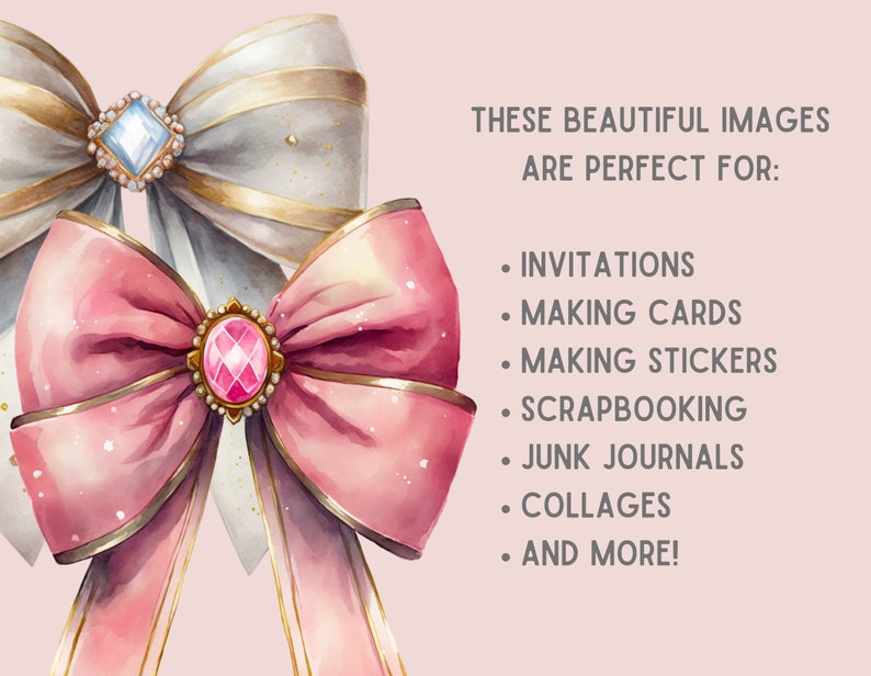 Watercolour Royal Fantasy Bows Clipart Princess Bows PNG - Etsy