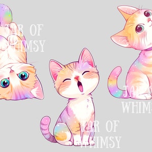 Watercolour Rainbow Kitty Clipart Cute Rainbow Cat PNG Digital Image ...