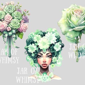 Watercolour Nature Pixie Clipart Green Earth Fairy PNG Digital Image ...