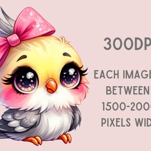 Watercolour Kawaii Cockatiel Clipart Chibi Pet Bird PNG Digital Image ...