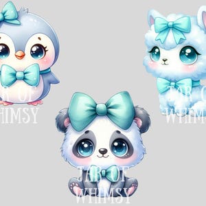 Watercolour Blue Baby Animal Clipart Baby Boy Animals PNG Digital Image ...