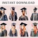 Watercolour Graduation Girl Clipart Graduate Fashion Girls PNG Digital ...