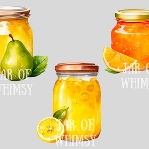 Watercolour Jam Jar Clipart Fruity Jam Jar PNG Digital Image Downloads ...