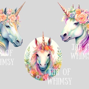Watercolour Spring Unicorn Clipart Fantasy Horses PNG Digital Image ...