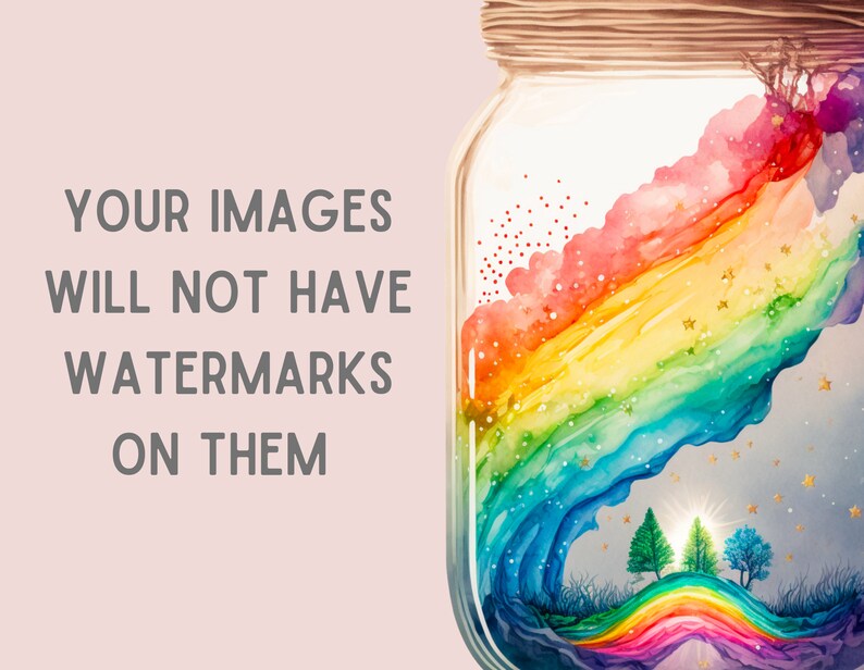 Watercolour Bright Rainbow Jars Clipart - Glass Jar PNG Digital Image ...