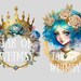 Watercolour Blue Princess Clipart - Fairytale Fantasy PNG Digital Image ...