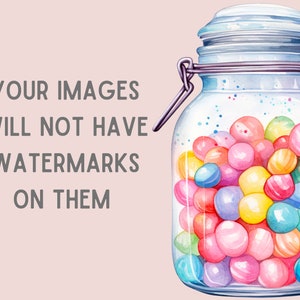 Watercolour Rainbow Candy Jar Clipart Pastel Lolly Jar PNG Digital ...