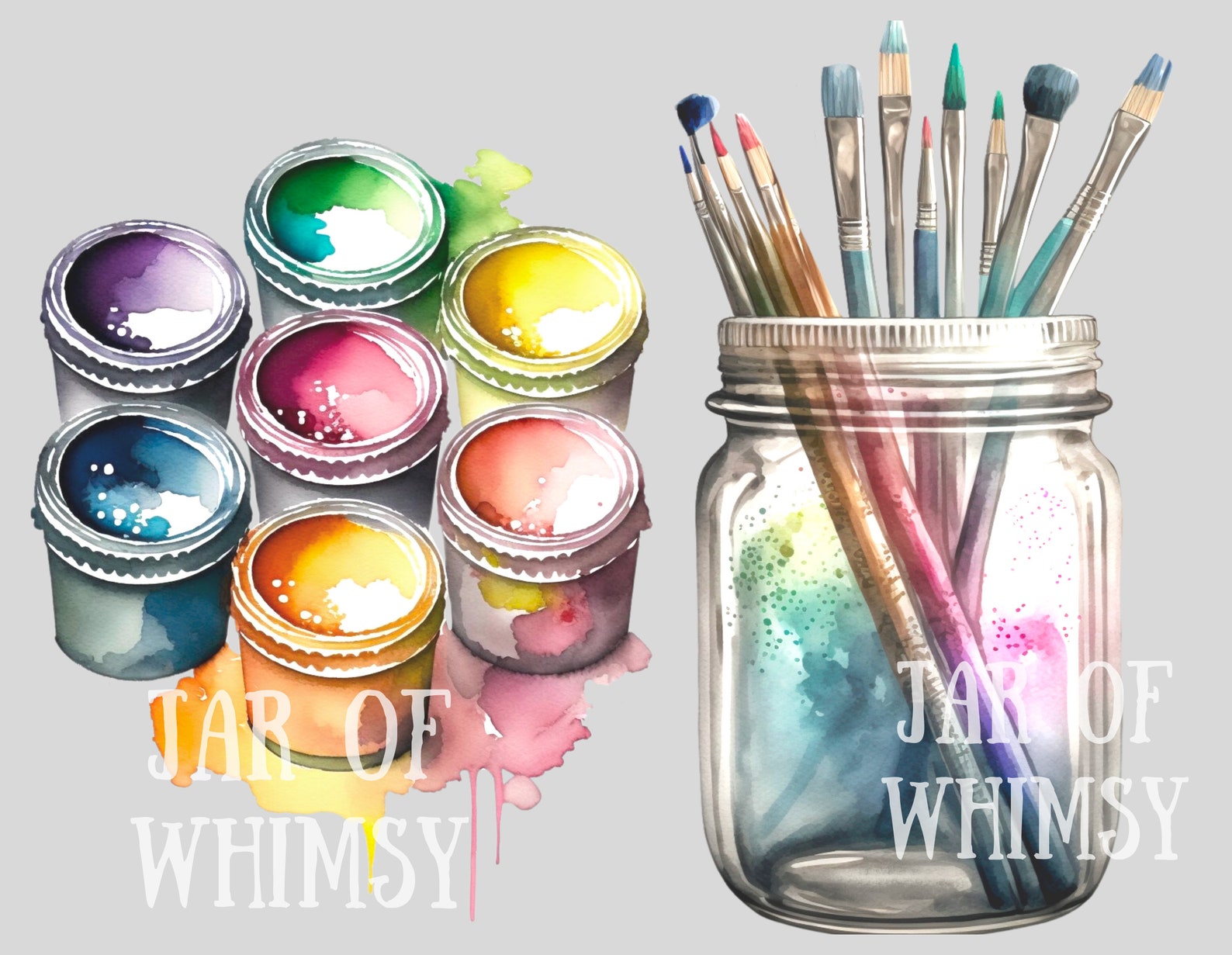 Watercolour Rainbow Painter Clipart Artist Painting PNG Digital Image ...