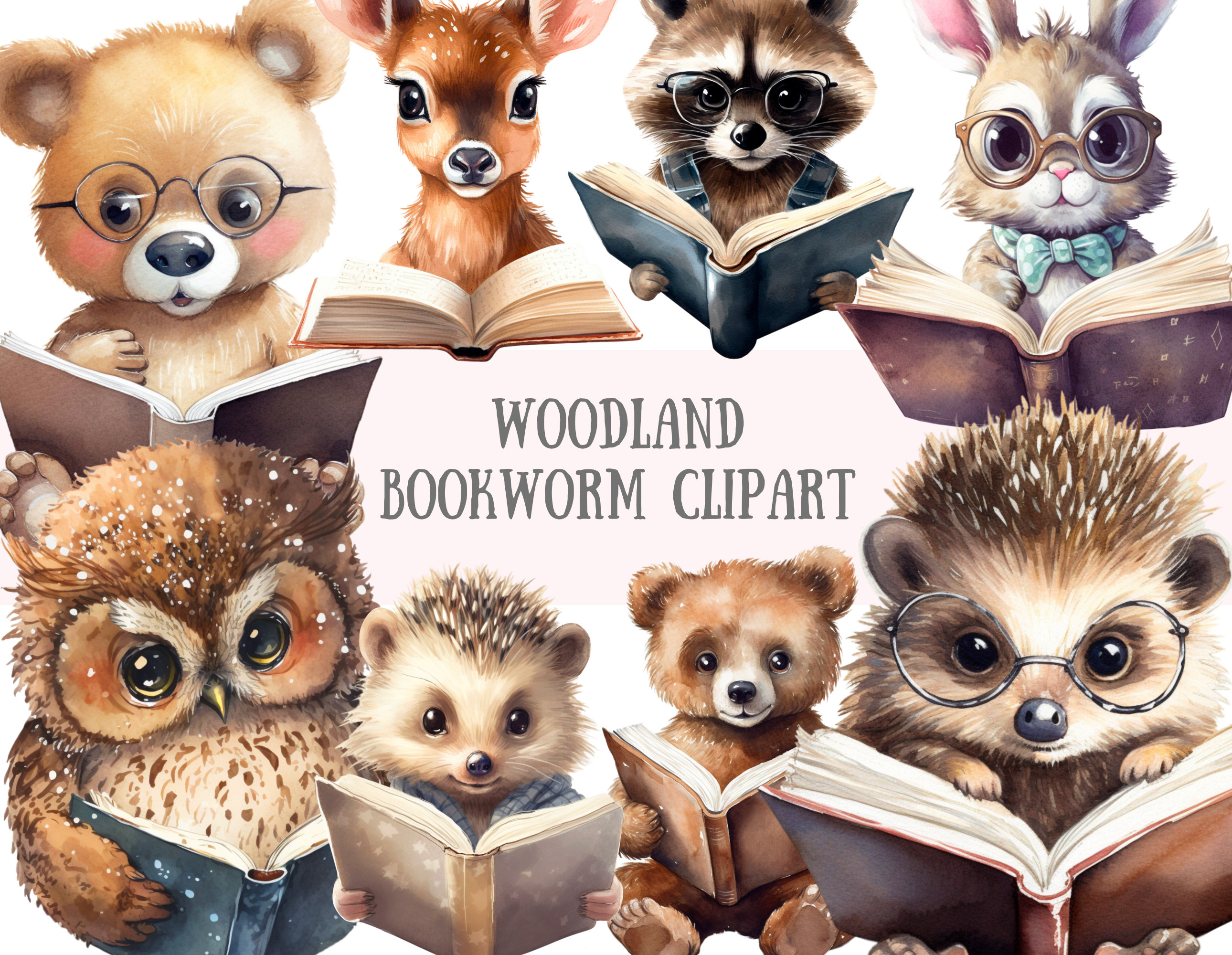 Reading Bookworm Clipart