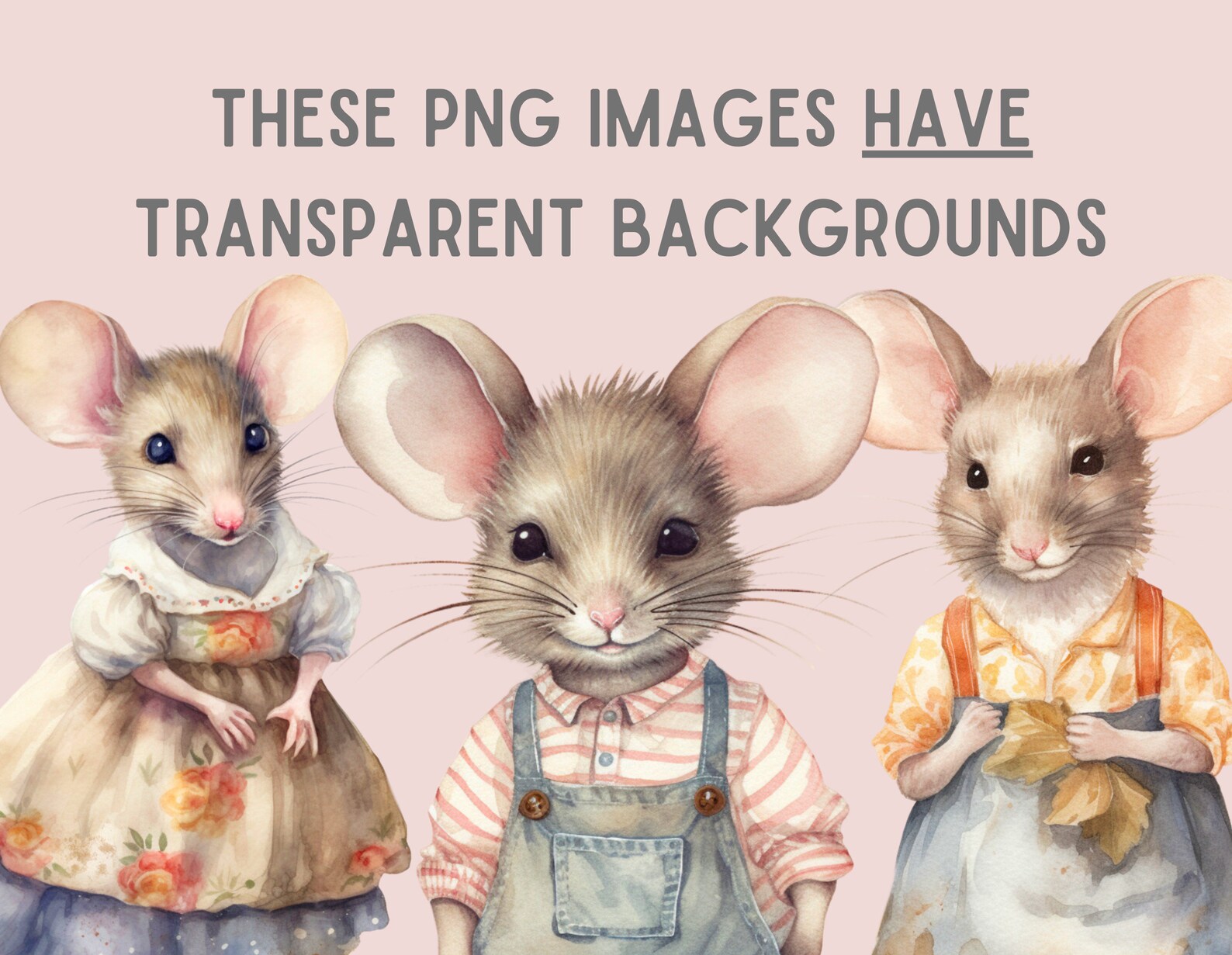 Watercolour Vintage Farm Mice Clipart Farm Mouse PNG Digital Image ...