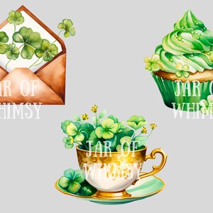 Watercolour Saint Patricks Day Clipart Four Leaf Clover PNG Digital ...