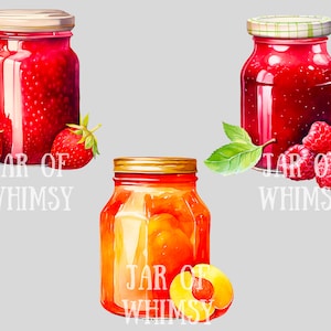 Watercolour Jam Jar Clipart Fruity Jam Jar PNG Digital Image Downloads ...