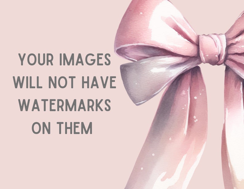 Watercolour Baby Pink Bows Clipart Baby Pink Check Bow PNG - Etsy