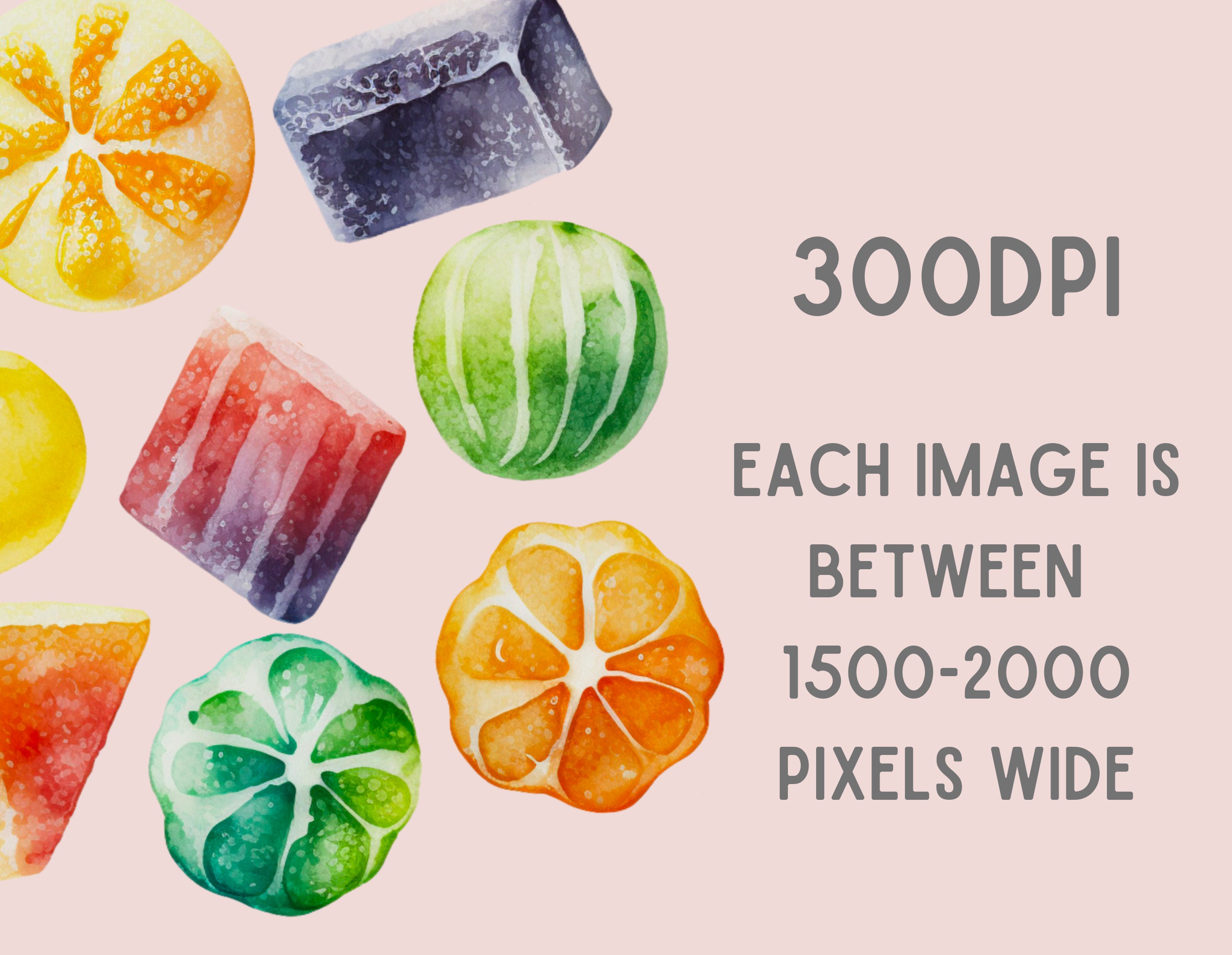Watercolour Rainbow Candy Clipart Lollipop PNG Digital Image Downloads ...
