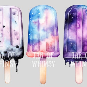 Watercolour Popsicle Clipart Summer Ice Cream Ice Block Lolly PNG ...