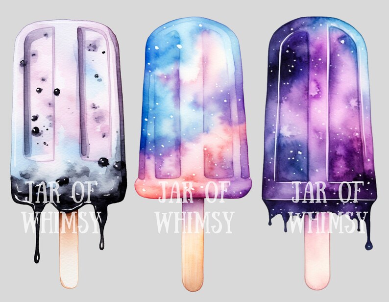 Watercolour Popsicle Clipart Summer Ice Cream Ice Block Lolly PNG ...