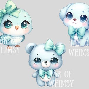 Watercolour Blue Baby Animal Clipart Baby Boy Animals PNG Digital Image ...