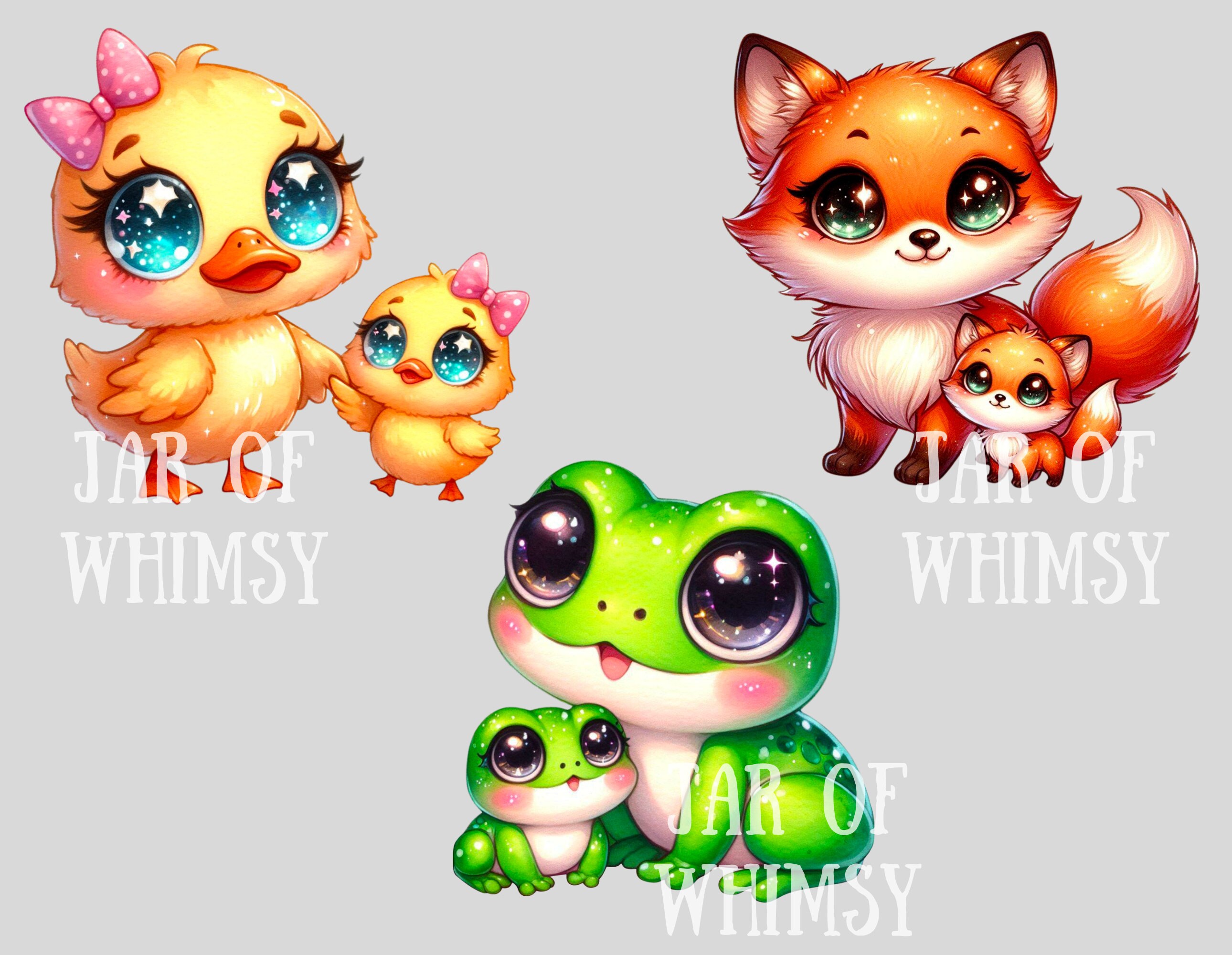 Watercolour Mama and Baby Clipart Mothers Day Animal PNG Digital Image ...
