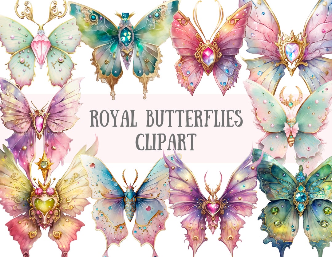 Watercolour Royal Butterflies Clipart - Regal Moths PNG Digital Image ...