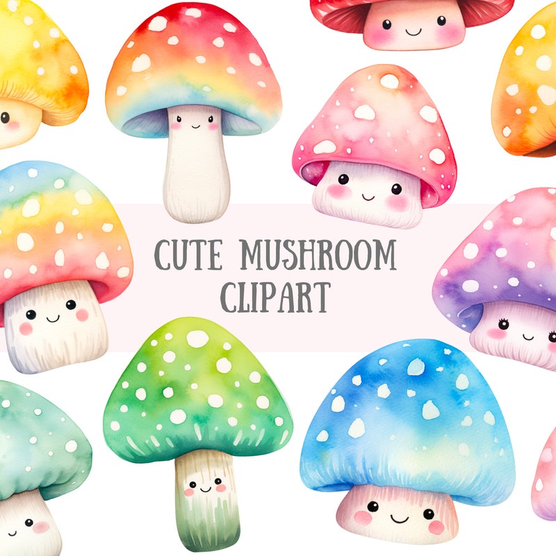 Mushroom Clipart - Etsy
