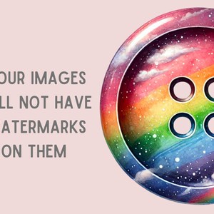 Watercolour Button Clipart Round Colourful Button PNG Digital Image ...