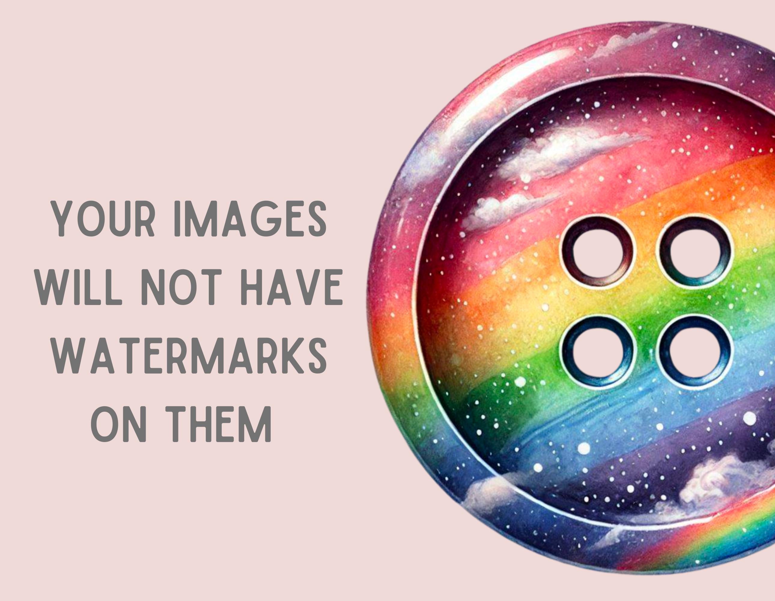Watercolour Button Clipart Round Colourful Button PNG Digital Image ...
