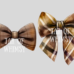 Watercolour Tartan and Plaid Bows Clipart - Check Bow PNG Digital Image ...