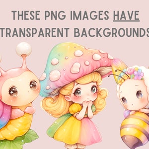 Watercolour Kawaii Rainbow Spring Clipart Cute Chibi Girl PNG Digital ...