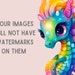 Watercolour Rainbow Sea Creatures Clipart Turtle Sea Horse PNG Digital ...