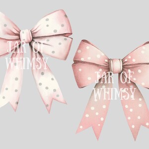 Watercolour Baby Pink Bows Clipart - Baby Pink Check Bow PNG Digital ...