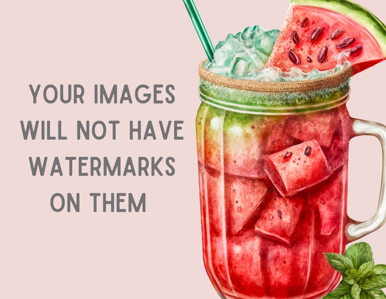 Watercolour Watermelon Clipart Summer Fruit PNG Digital Image Downloads ...