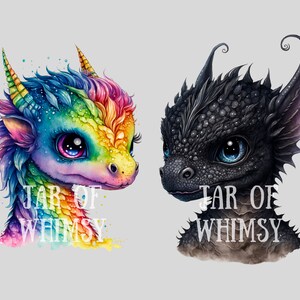 Watercolour Colourful Fantasy Dragon Clipart - Rainbow PNG Digital ...