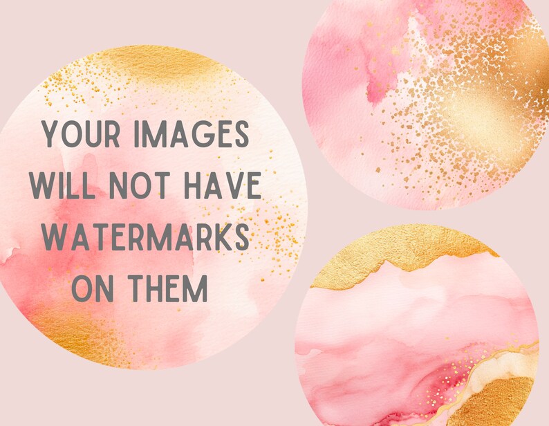 Pink and Gold Watercolour Circles Clipart Peach Rose Blush PNG Digital ...