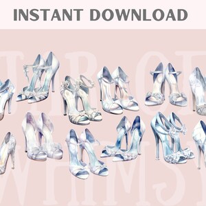 Watercolour Wedding Heels Clipart Bridal Shoes PNG Digital Image ...