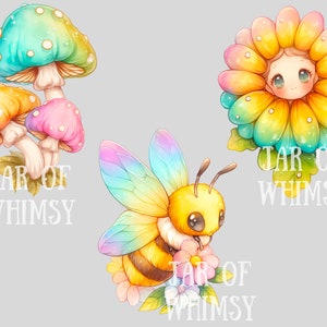 Watercolour Kawaii Rainbow Spring Clipart Cute Chibi Girl PNG Digital ...