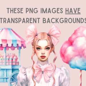 Watercolour Pastel Candy Shop Clipart Candy Store Lollipop PNG Digital ...