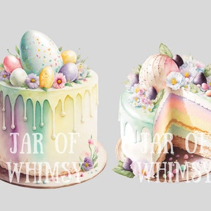 Watercolour Pastel Easter Treats Clipart - Easter Eggs PNG Digital ...